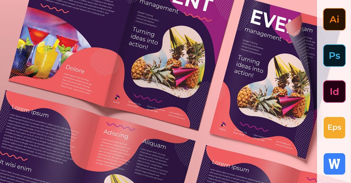 Event Management Brochure Bifold - Corporate Identity Template