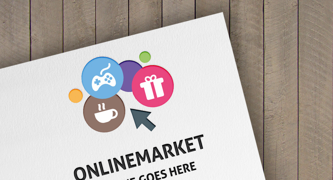 Modèle de logo de logo de marché en ligne - TemplateMonster