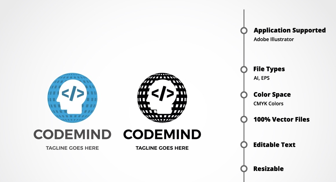 Code Mind Logo Template #150087 - TemplateMonster