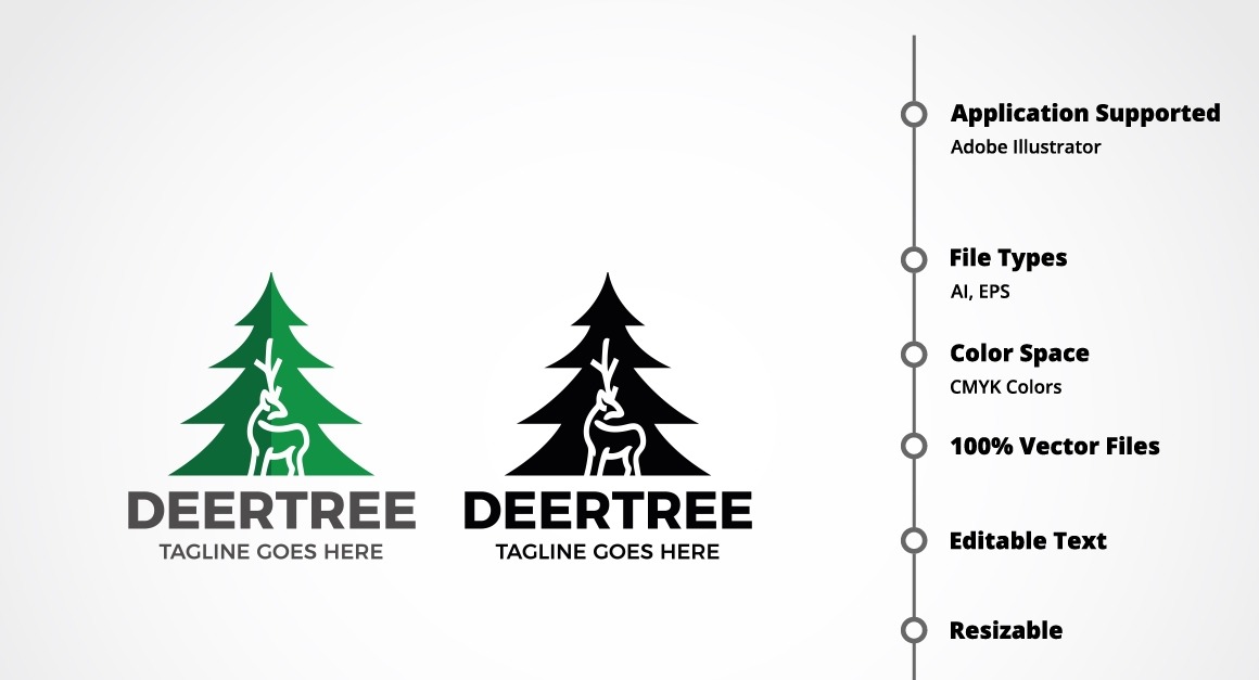 Deer Tree Logo Template #150084 - TemplateMonster