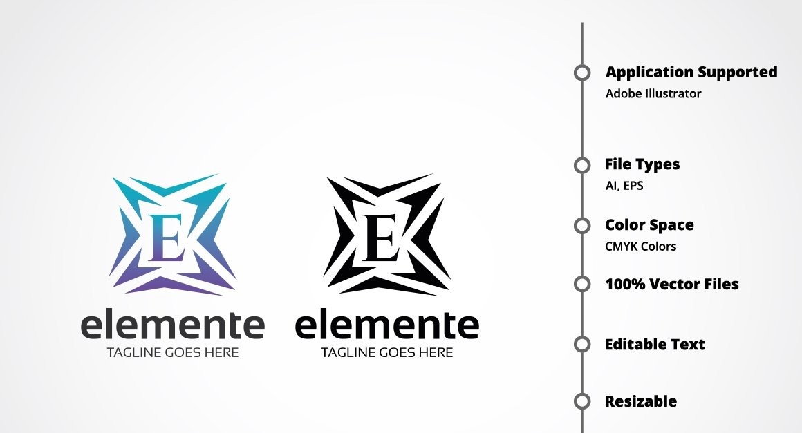 Letter E - Elemente Logo Template #150070 - TemplateMonster