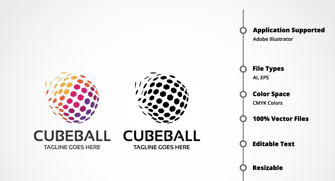 Modèle de logo de boule de cube #150048 - TemplateMonster