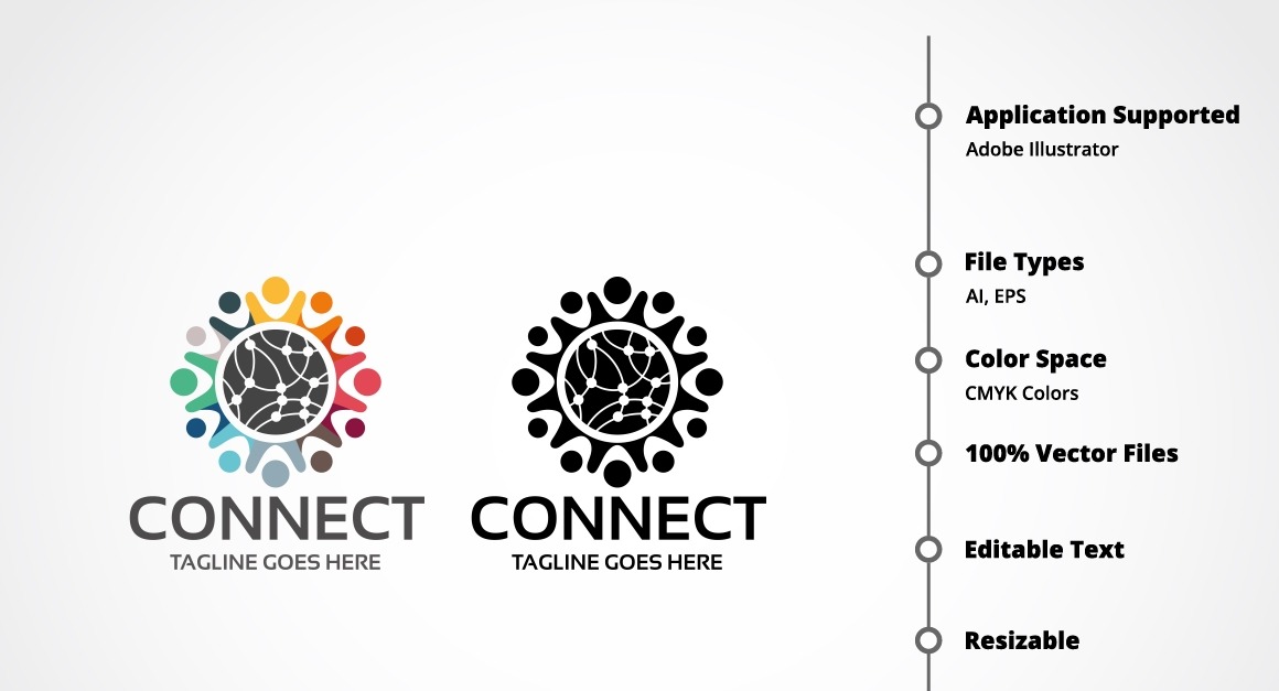 Connect Logo Template #150129 - TemplateMonster