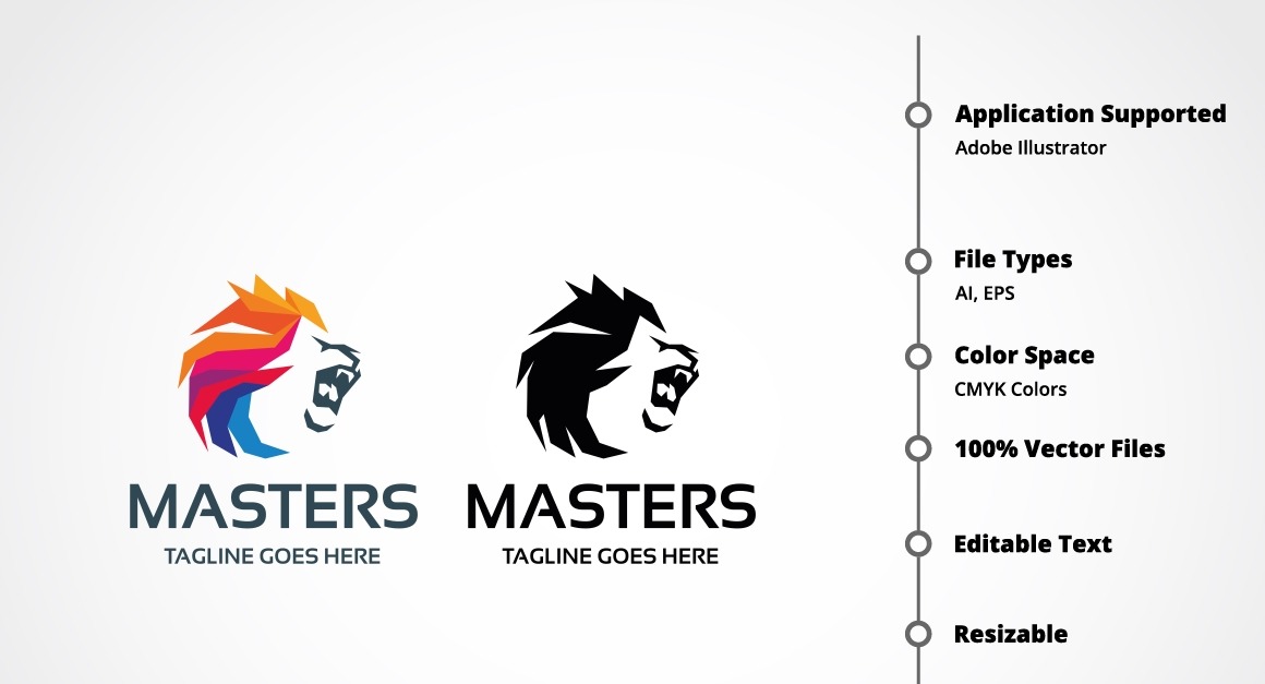 Master Lion Logo Şablonu #150136 - TemplateMonster