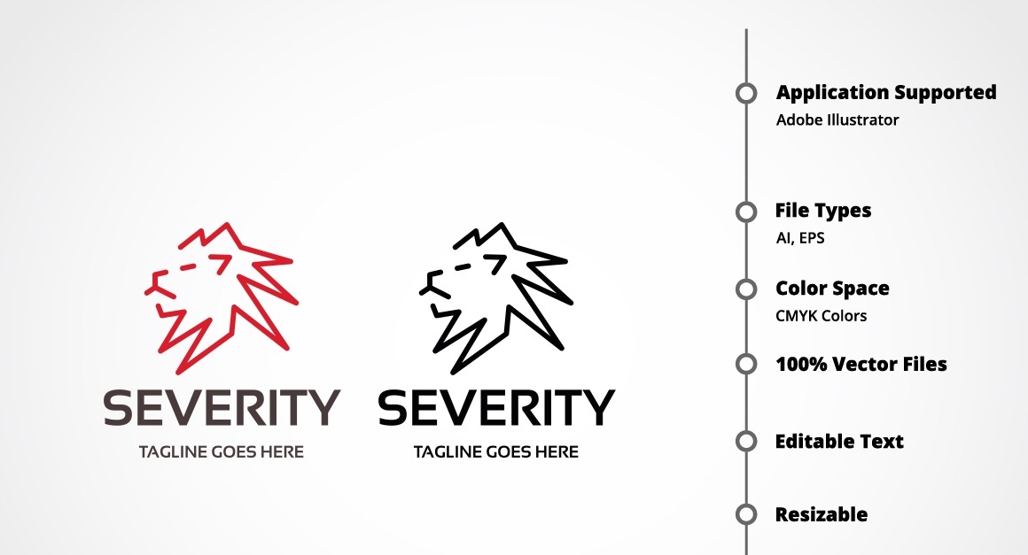 Severity Lion Logo Template #150135 - TemplateMonster