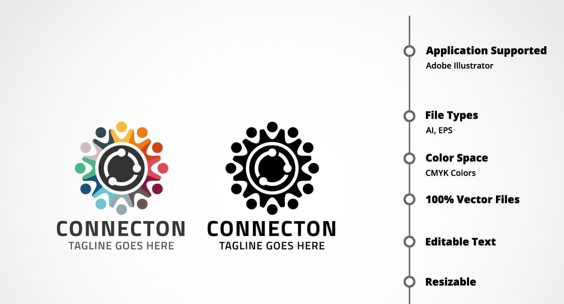 Connecton Logo Template #150325 - TemplateMonster
