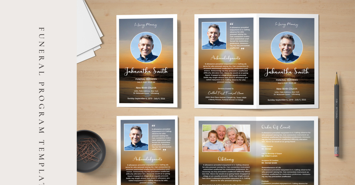 Sunrise Funeral Program - Corporate Identity Template
