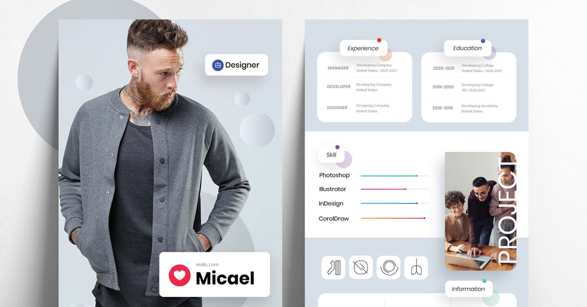 Minimal CV Resume Template #151133 - TemplateMonster