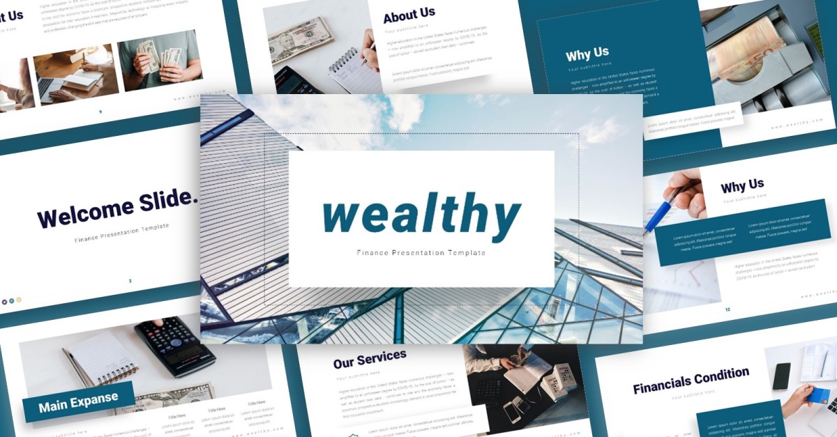 Wealthy Finance Presentation PowerPoint template