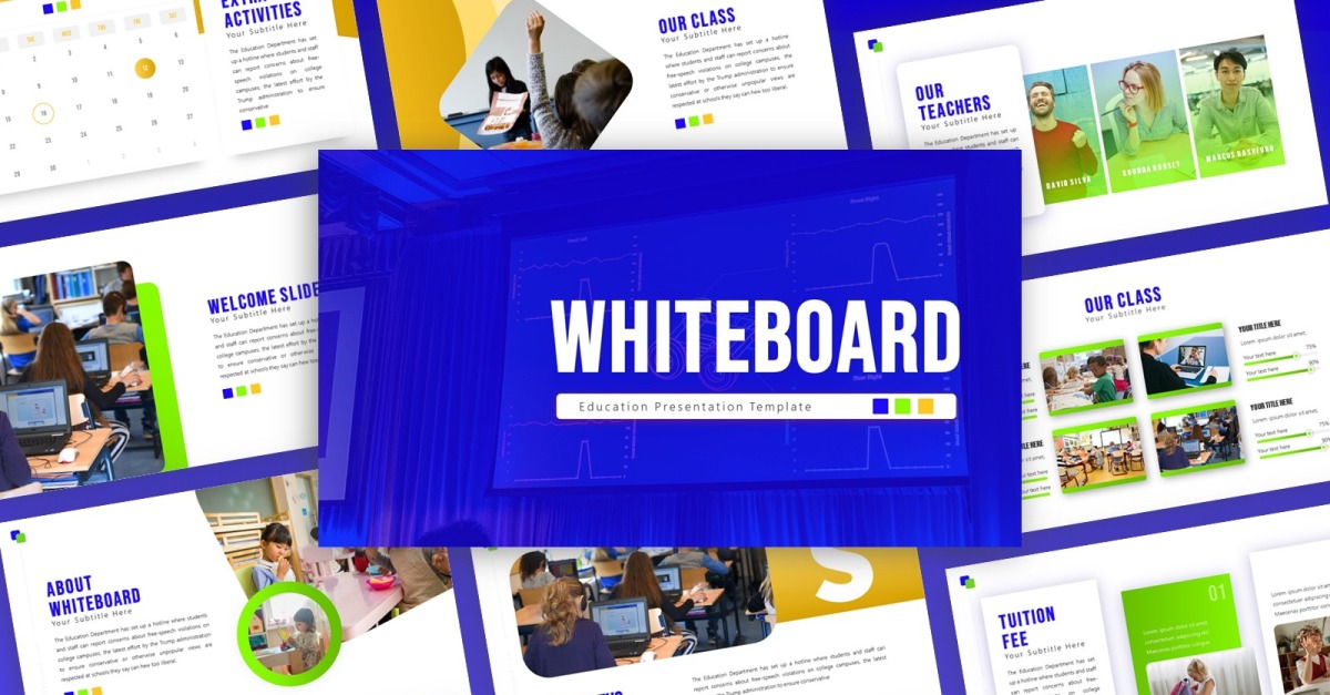 Whiteboard Education Presentation PowerPoint template