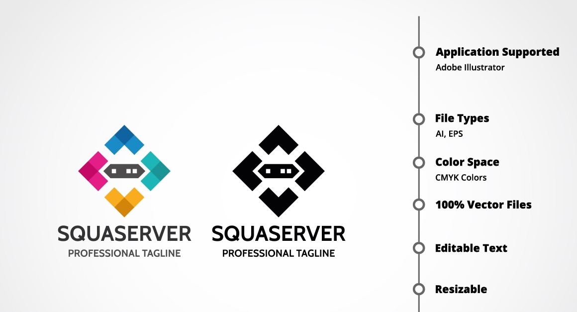 Squa Server Logo Template #151485 - TemplateMonster