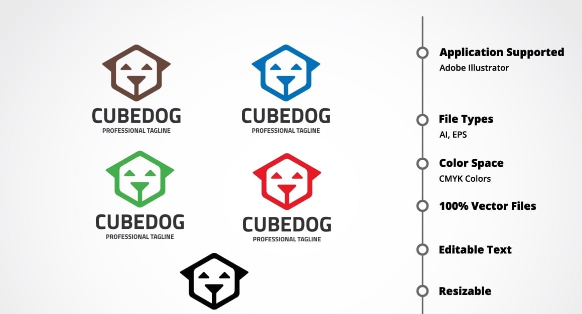 Cube Dog Logo Template #151520 - TemplateMonster