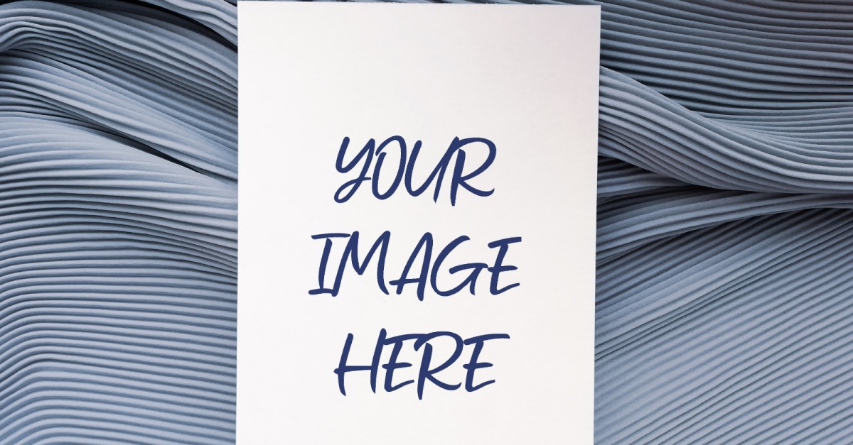 CARD ON BLUE FABRIC product mockup #151610 - TemplateMonster