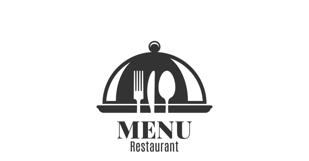 Restaurant Menu with Fork, Knife. Logo Template