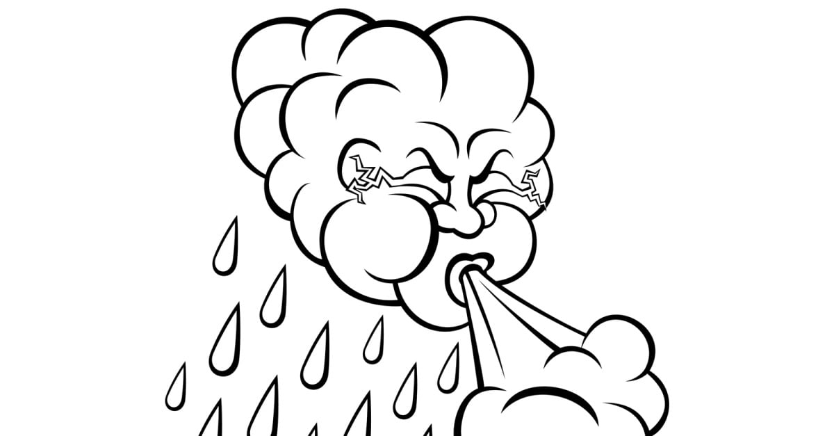 Storm Cloud Line Art - Illustration #152032 - TemplateMonster