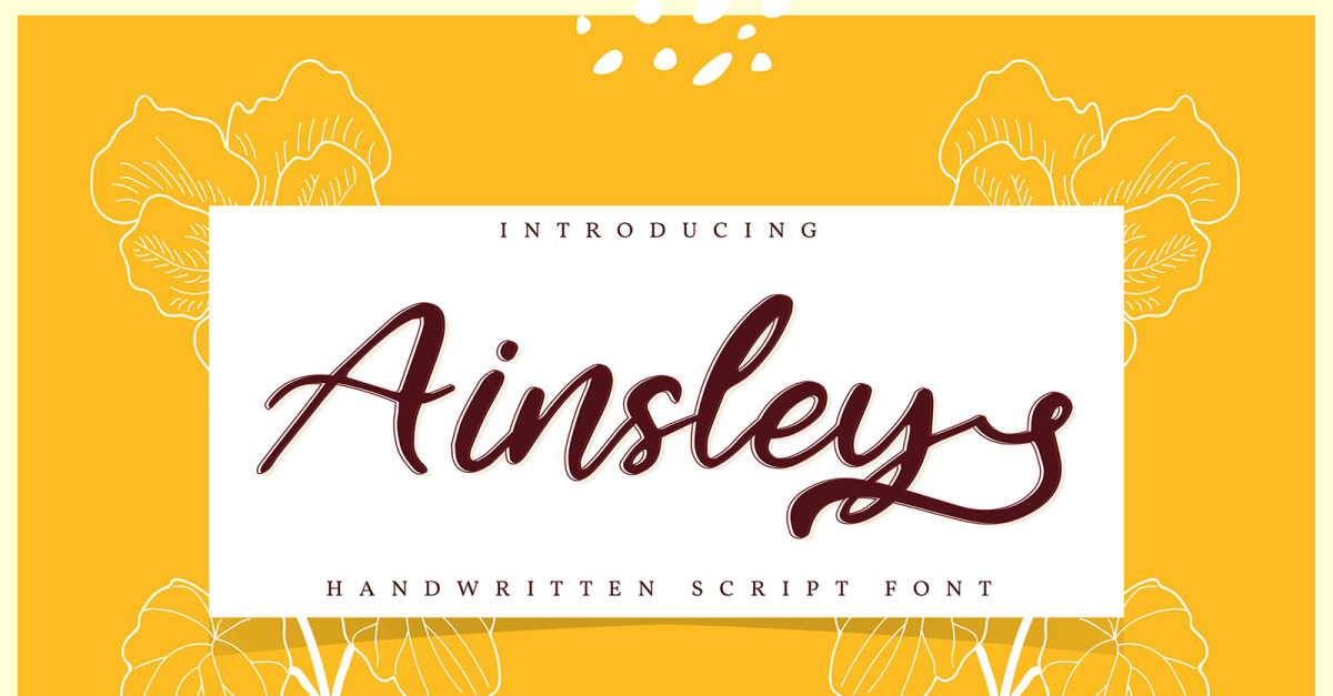Ainsley | Handwritten Cursive Font #152451 - TemplateMonster