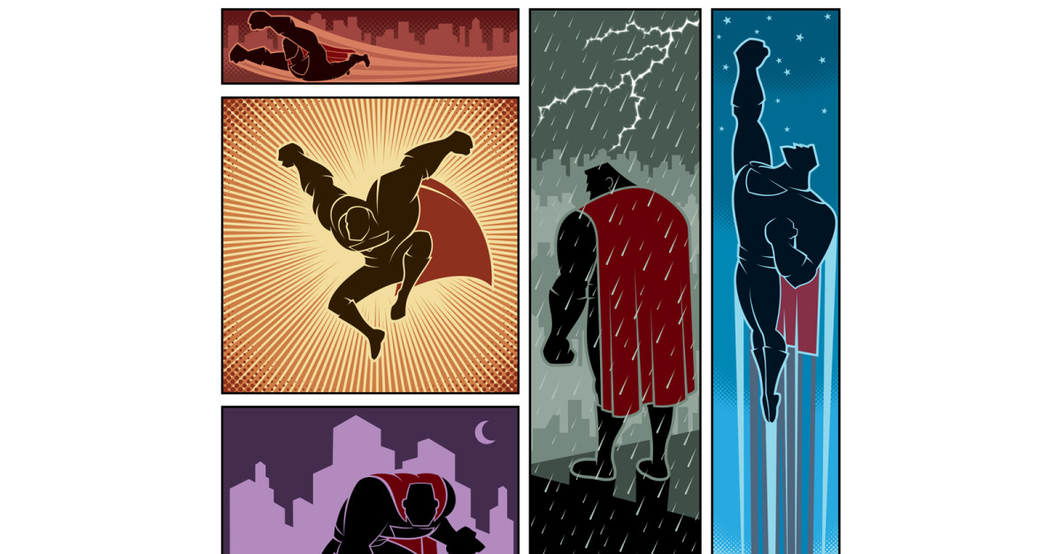 Bannières de super-héros 3 - Illustration - TemplateMonster