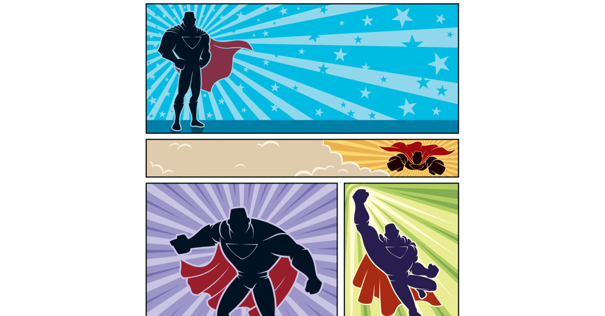 Superhero Banners - Illustration #152587 - TemplateMonster
