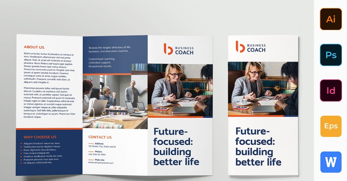 Business Coach Brochure Trifold - Corporate Identity Template