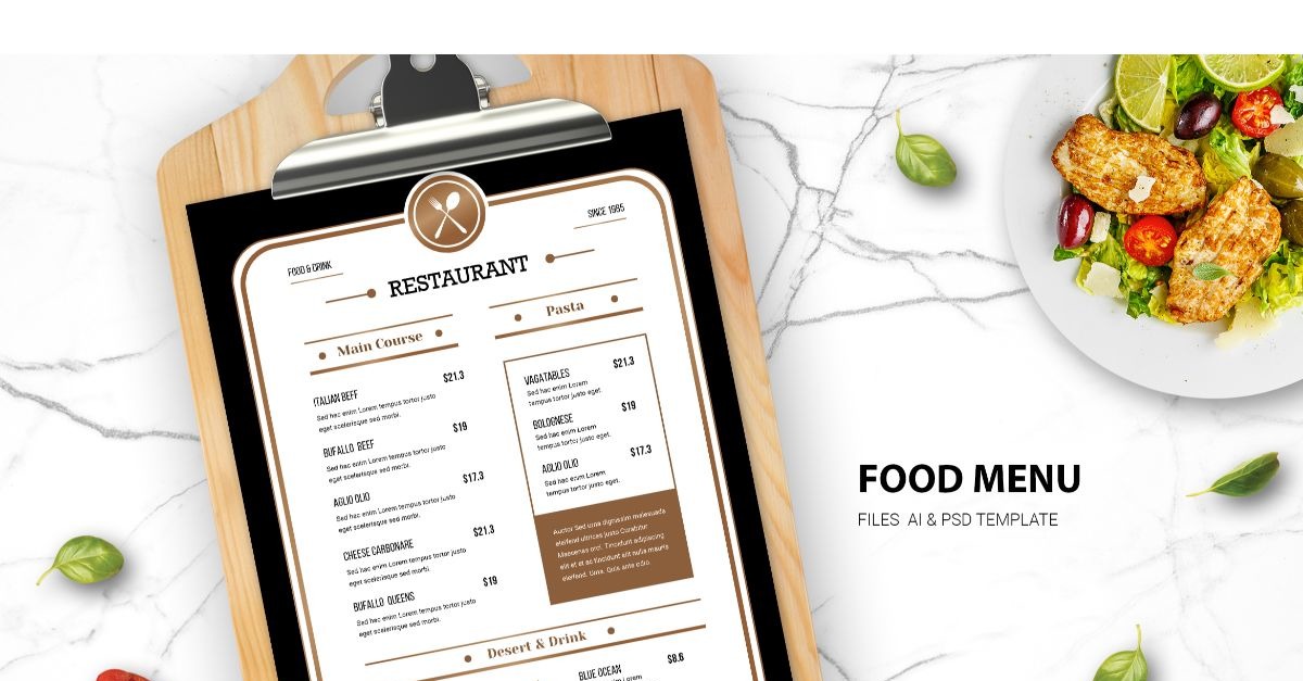 Food Menu Authentic Food - Corporate Identity Template