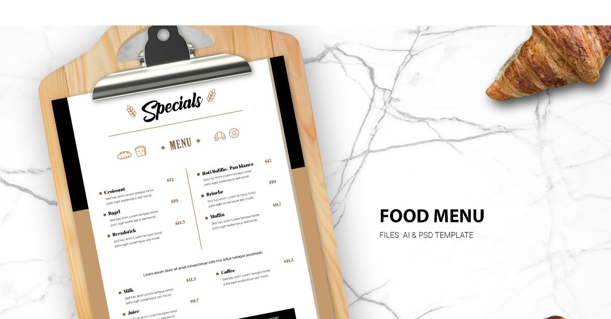 Food Menu Bakery - Kurumsal Kimlik Şablonu - TemplateMonster