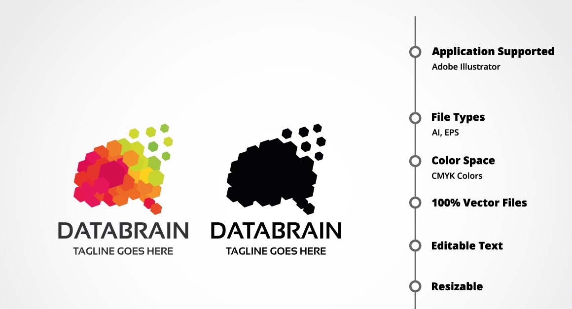 Data Brain Logo Template #153987 - TemplateMonster