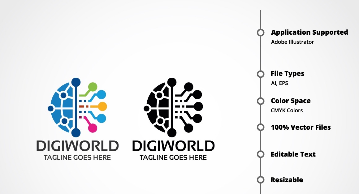Digiworld Logo Template #153984 - TemplateMonster