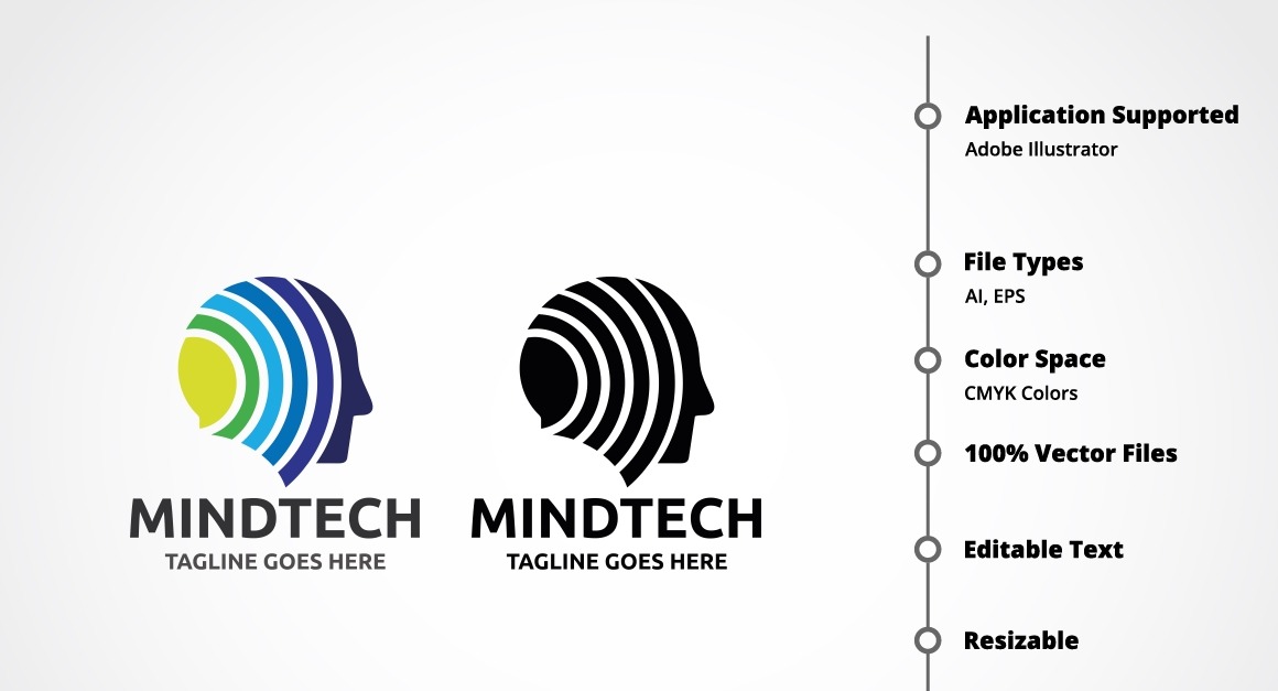 Modèle de logo Mindtech #153972 - TemplateMonster