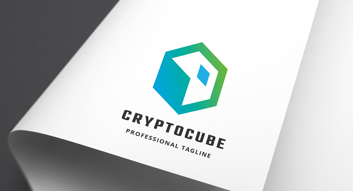Modelo de logotipo do Crypto Cube #153917 - TemplateMonster