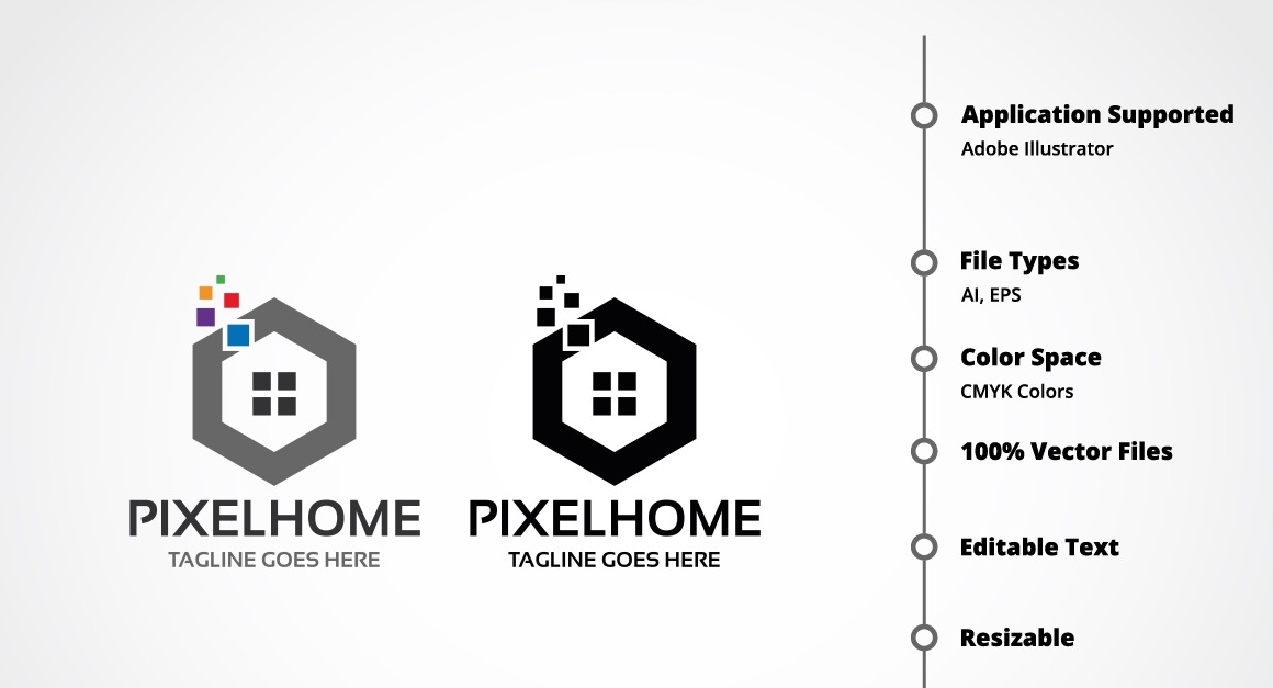 Pixel Home Logo Template #153969 - TemplateMonster