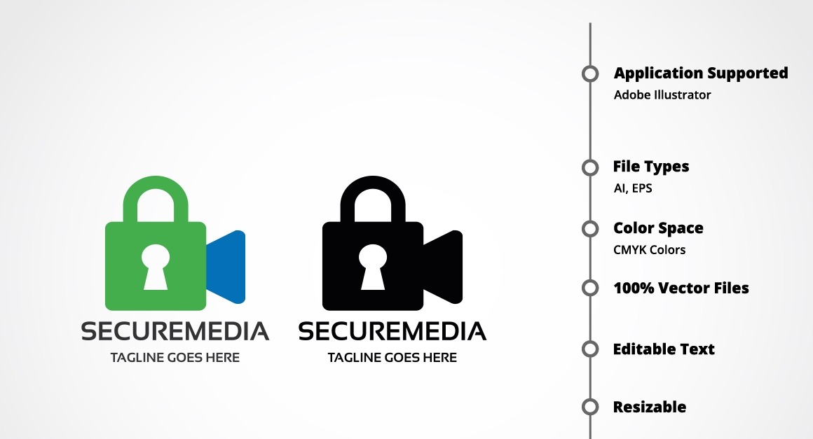 Secure Media Logo Template #153966 - TemplateMonster