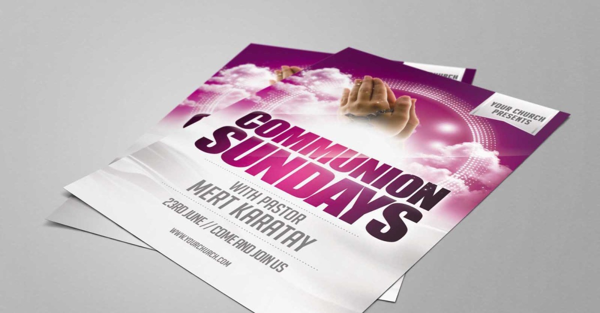 Pink Communion Sundays PSD Template #154062 - TemplateMonster