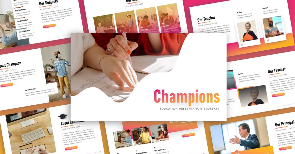 Champion Education Presentation PowerPoint template
