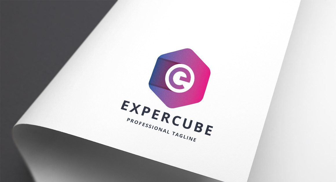 Expertize Cube E Letter Logo Template - TemplateMonster