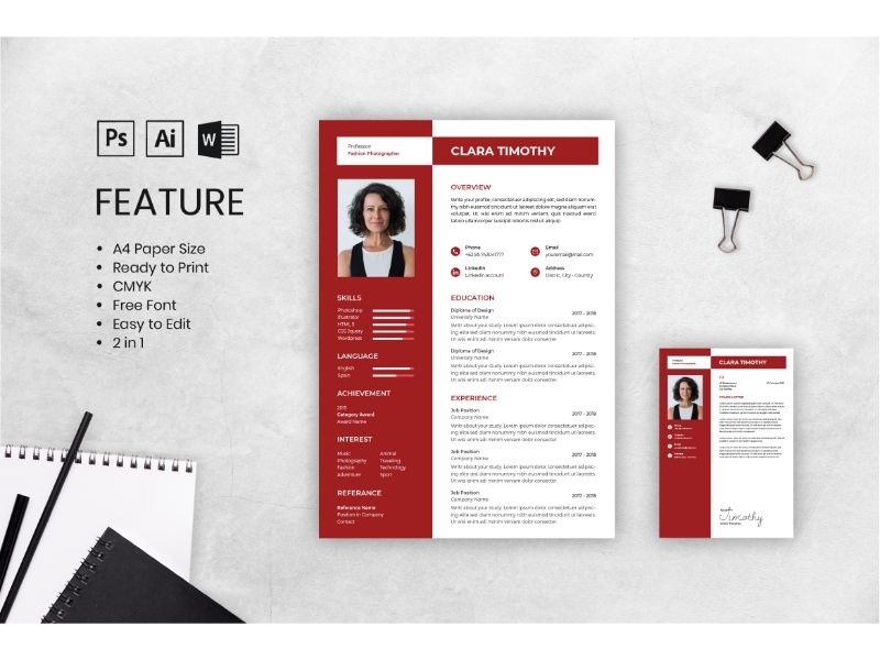 Cv Resume Clara Timothy Resume Template - TemplateMonster