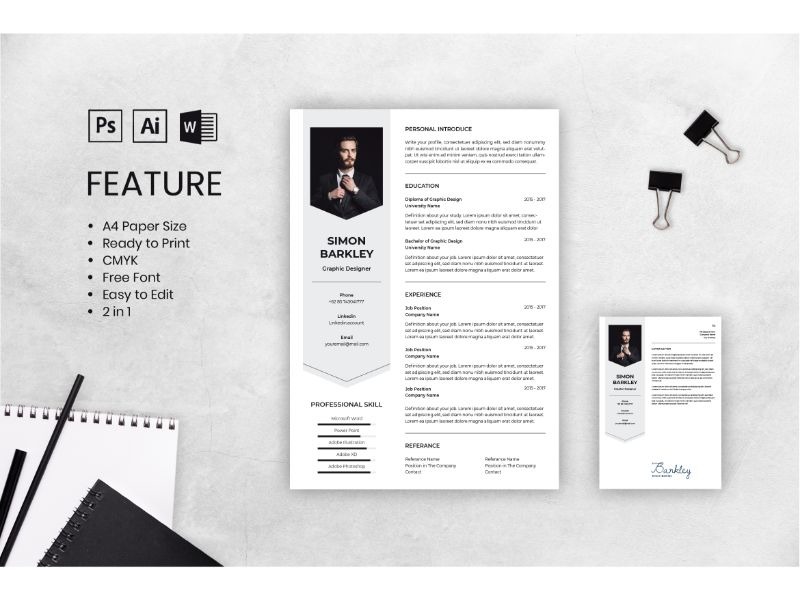 Cv Resume Simon Barkley Resume Template - TemplateMonster