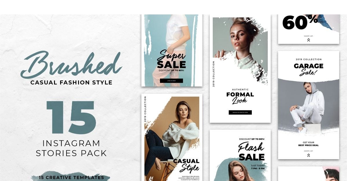 Instagram Template Brushed Casual Fashion Style for Social Media