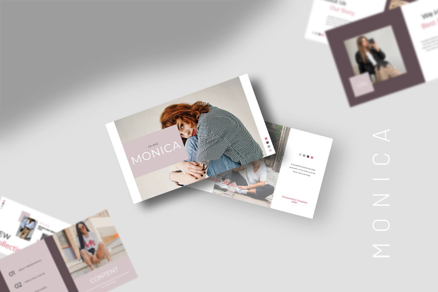 Monica - Mode PowerPoint-Vorlage #156105 - TemplateMonster