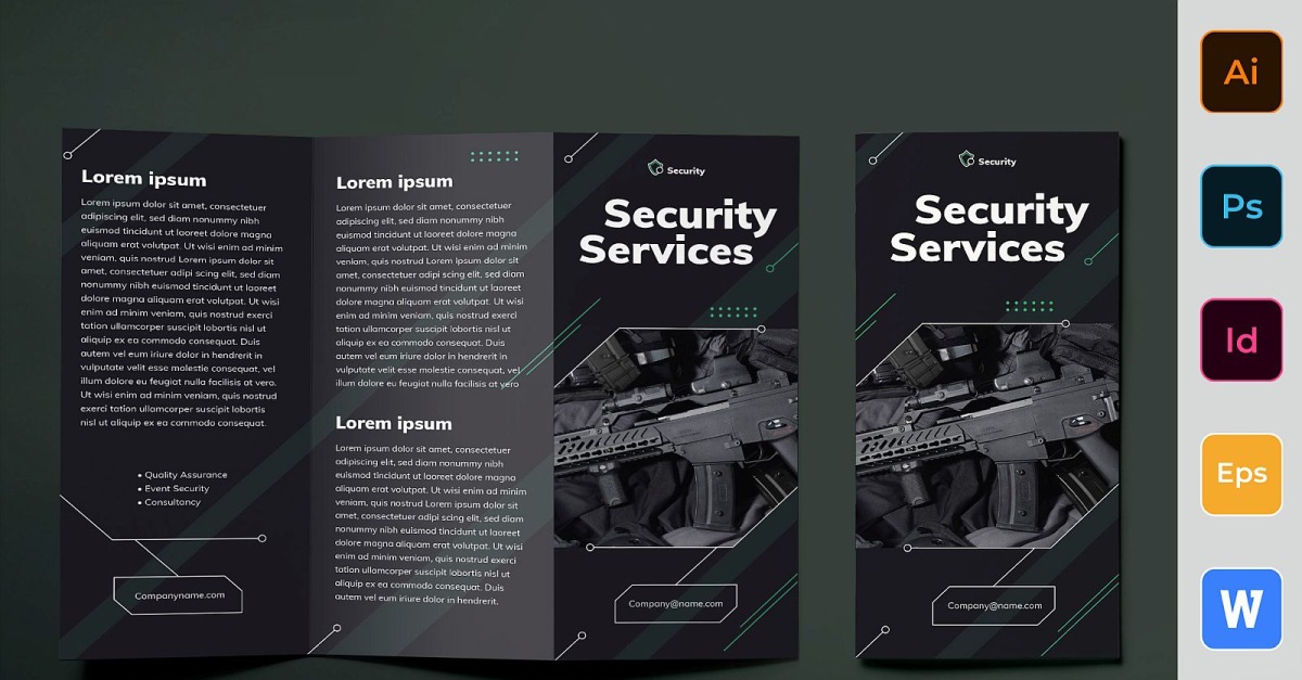 Security Guard Brochure Trifold - Corporate Identity Template
