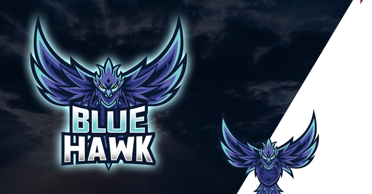 Blue Hawk - maskot Logo šablona #156523 - TemplateMonster