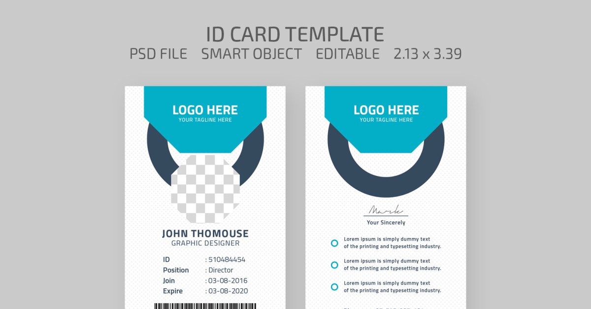 Graphic Designer ID Card Layout - Corporate Identity Template