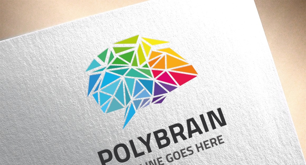 Polygon Brain Logo Template #157180 - TemplateMonster