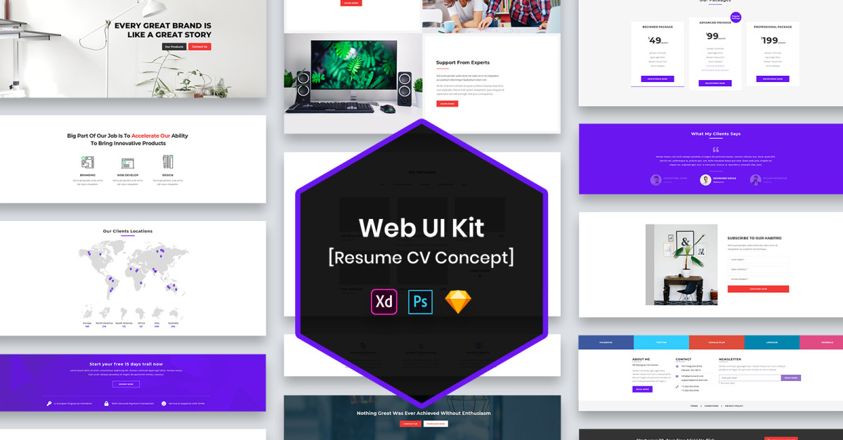 CV Resume Web UI Kit #157507 - TemplateMonster