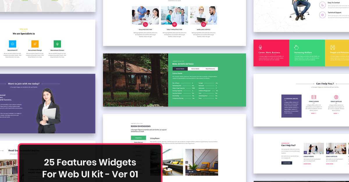 25 Features Widgets for Web UI Kit Ver-01 - TemplateMonster