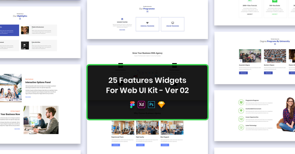 25 Features Widgets for Web UI Kit Ver-02 - TemplateMonster