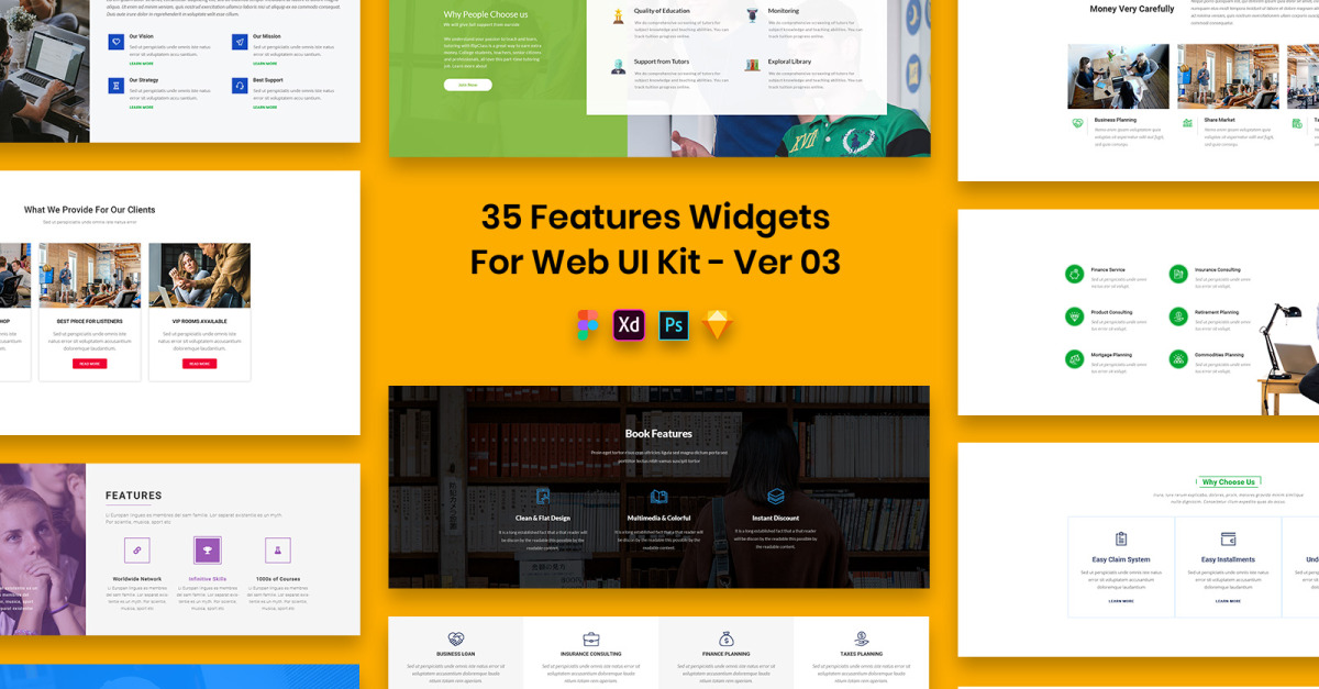 35 Features Widgets for Web UI Kit Ver-03 - TemplateMonster