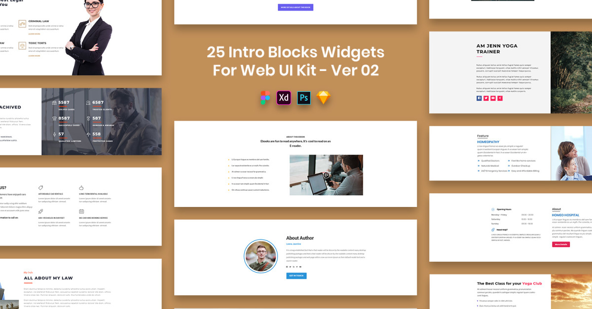 25 Intro Blocks Widgets for Web UI Kit Ver-02