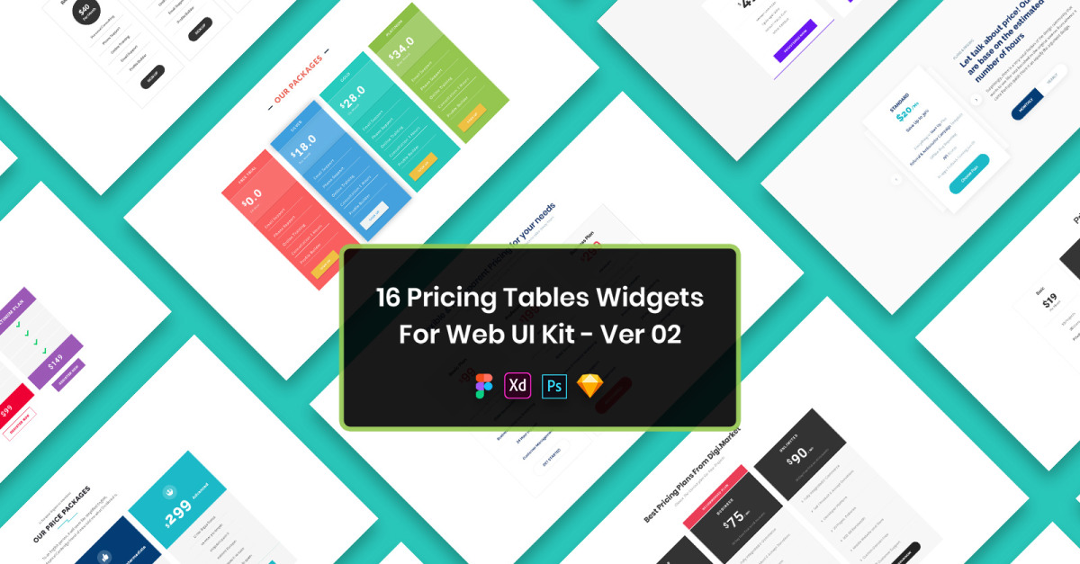 16 Pricing Tables Widgets Web UI Kit Ver-02 - TemplateMonster