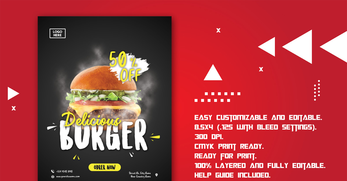 Delicious Food Flyer Corporate #157729 - TemplateMonster