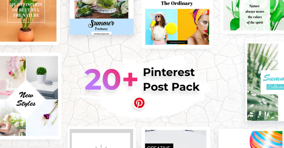 Pinterest Post Pack Social Media Template - TemplateMonster